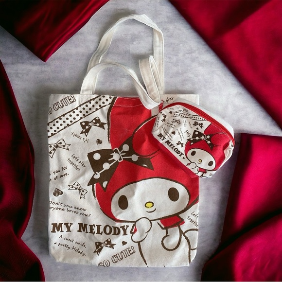 Sanrio | Bags | Sanrio My Melody Tote Bag W Matching Tote Pouch | Poshmark